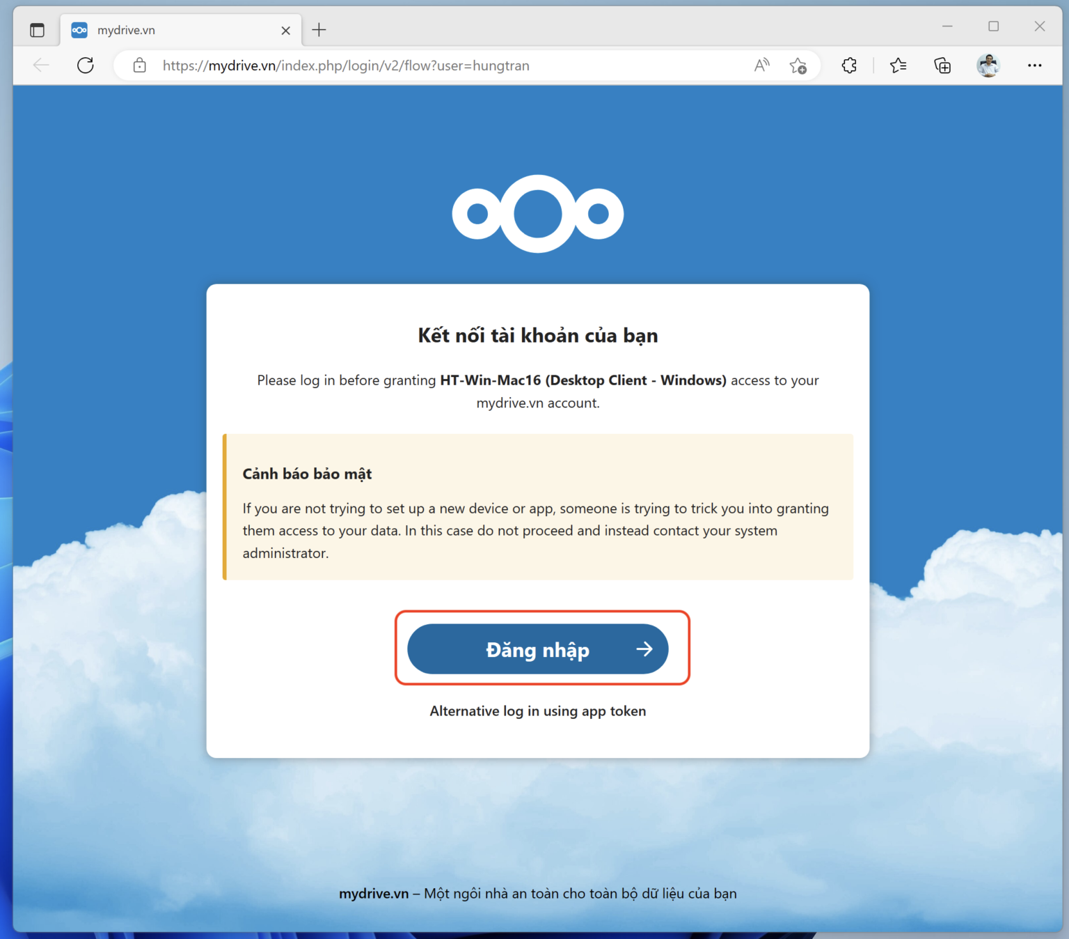 Hướng Dẫn đăng Nhập Tài Khoản Nextcloud Trên Windows, MacOS - Nextcloud